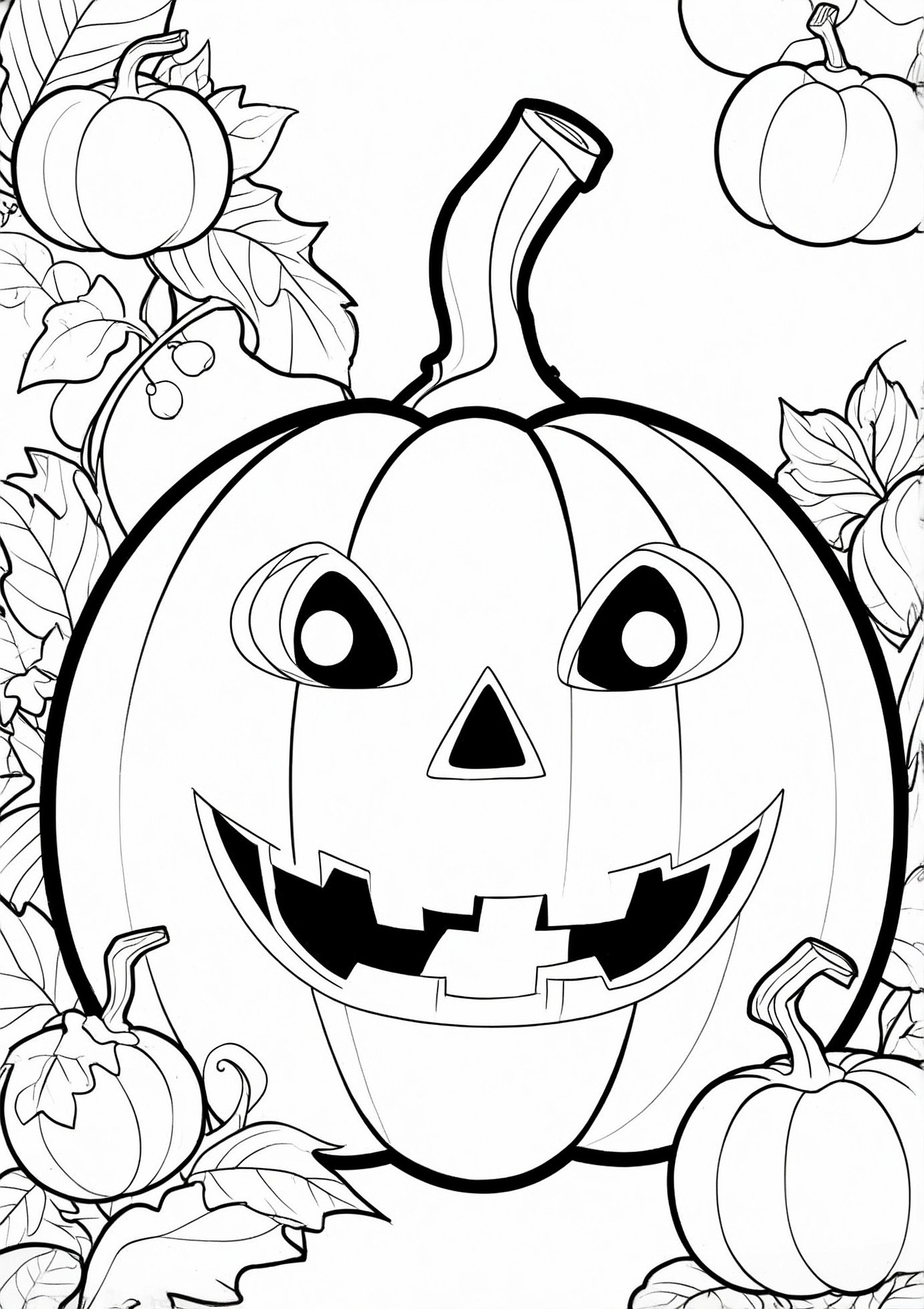 Dibujos de Calabazas para Colorear Gratis - imprimeycolorea.com